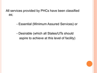 Indian Public Health Standards For Primary Health Centre | PPTX