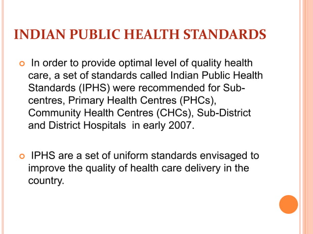 Indian Public Health Standards For Primary Health Centre | PPTX