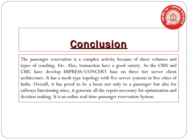Indian railway prs system | PPT