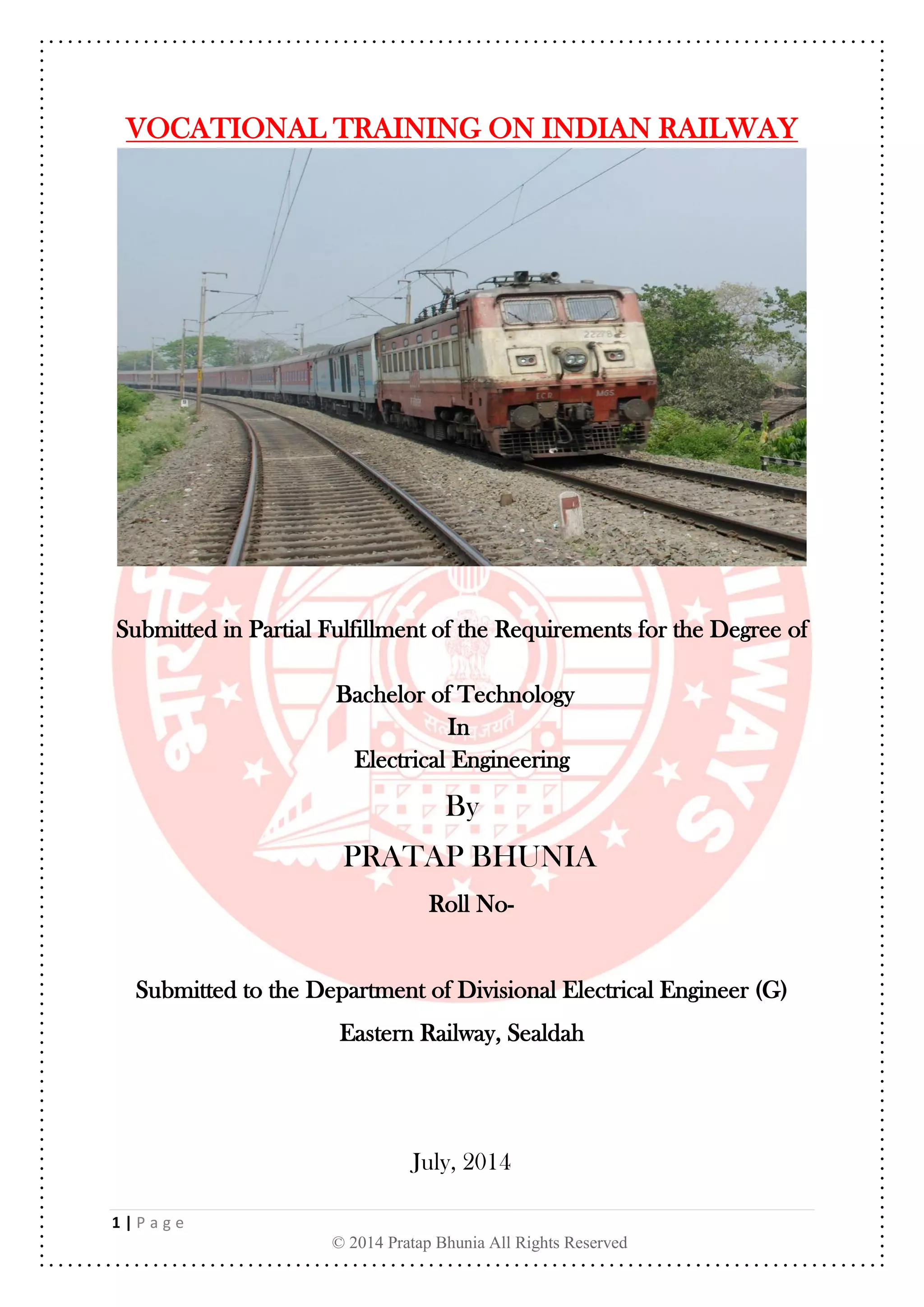 Vocational Training Report on Indian Railway System and Operation | PDF