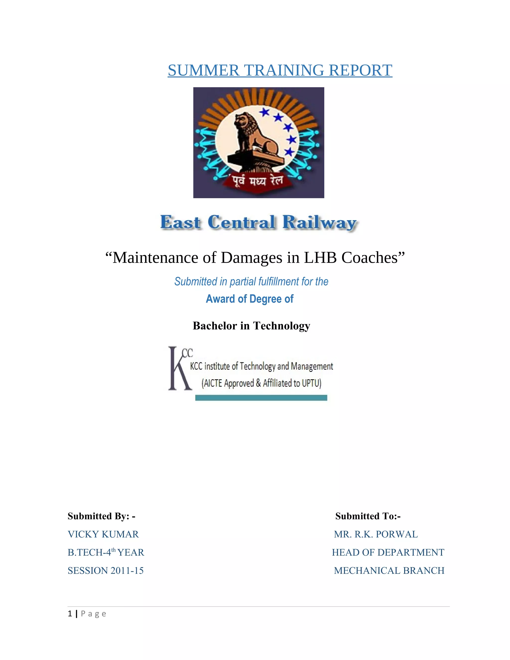 Indian railway report main | DOC