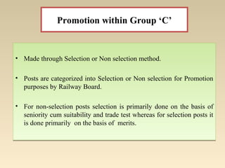 Promotion aspects in Indian railways along with its organisational set ...