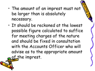 Indian railways financial accounts, audit inspection & cash imprest | PPT