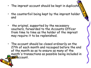 Indian railways financial accounts, audit inspection & cash imprest | PPT