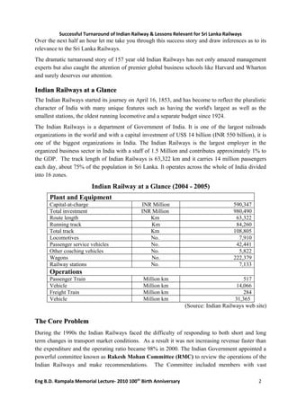 Indian railway turnaround story | PDF