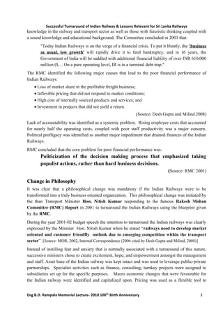 Indian railway turnaround story | PDF