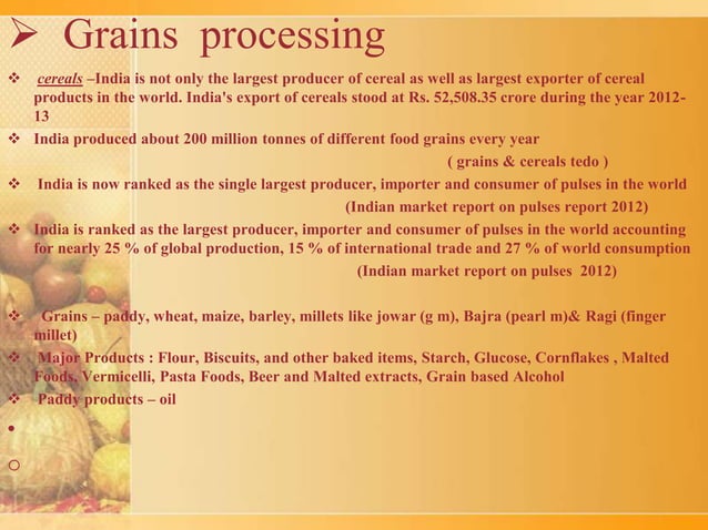 India food processing overview | PPTX | Agriculture | Industries