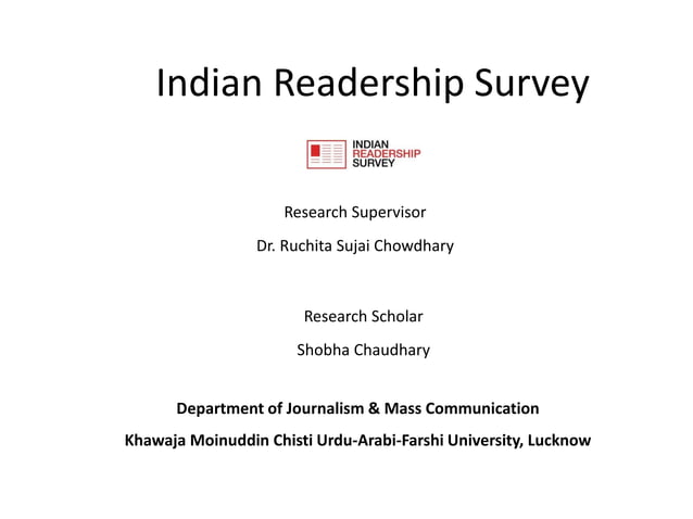 Indian readership survey | PPTX