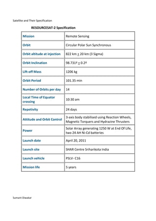 Indian remote sensing | PDF