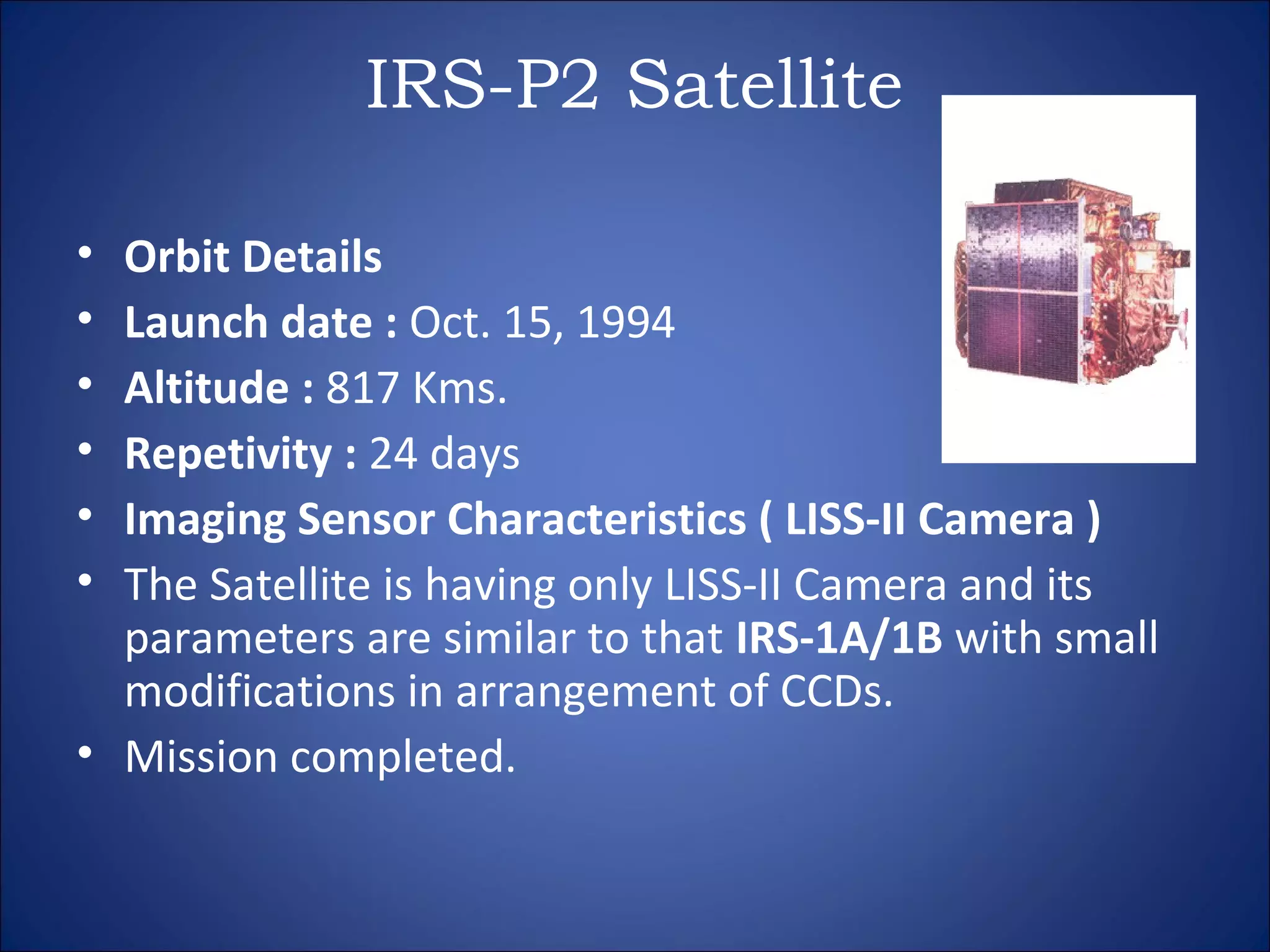 Indian remote sensing satellites | PPT