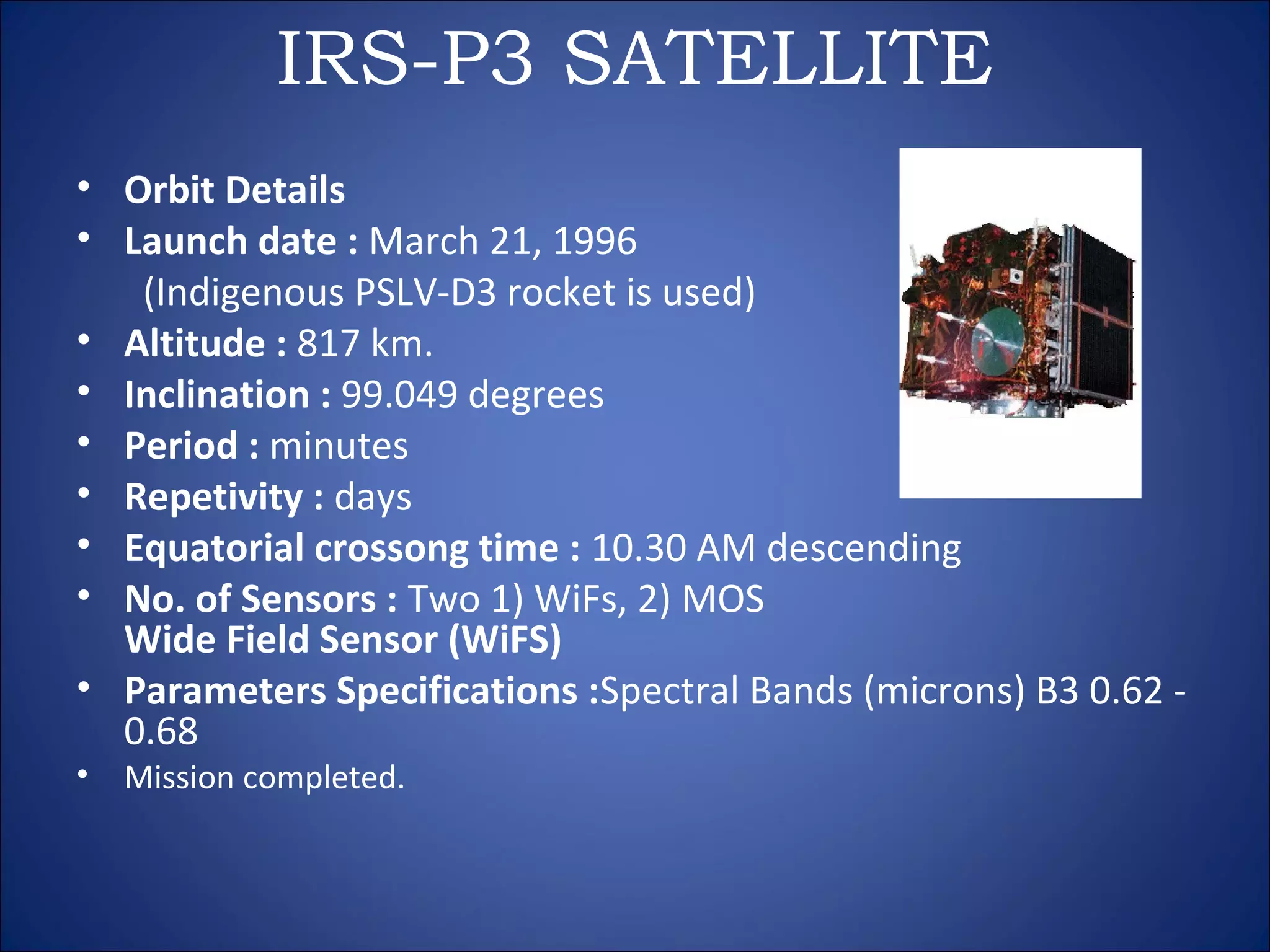 Indian remote sensing satellites | PPT