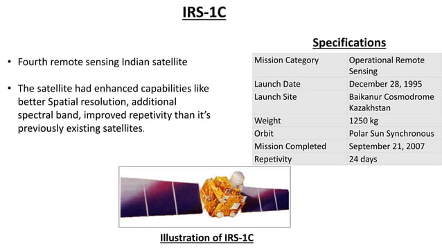 Indian remote sensing satellites | PPTX | Geography | Science