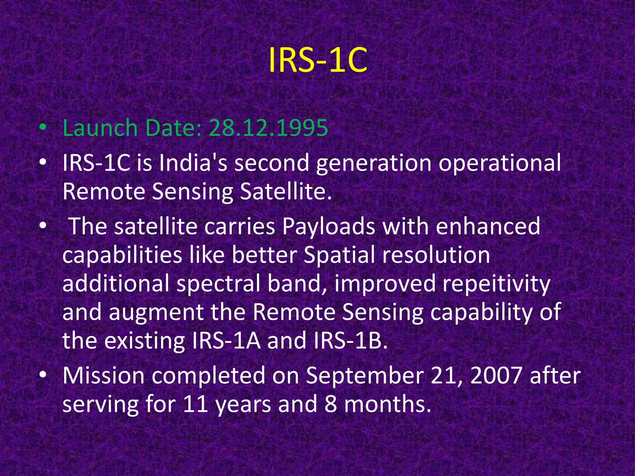 Indian Remote Sensing satellites (IRS).pptx