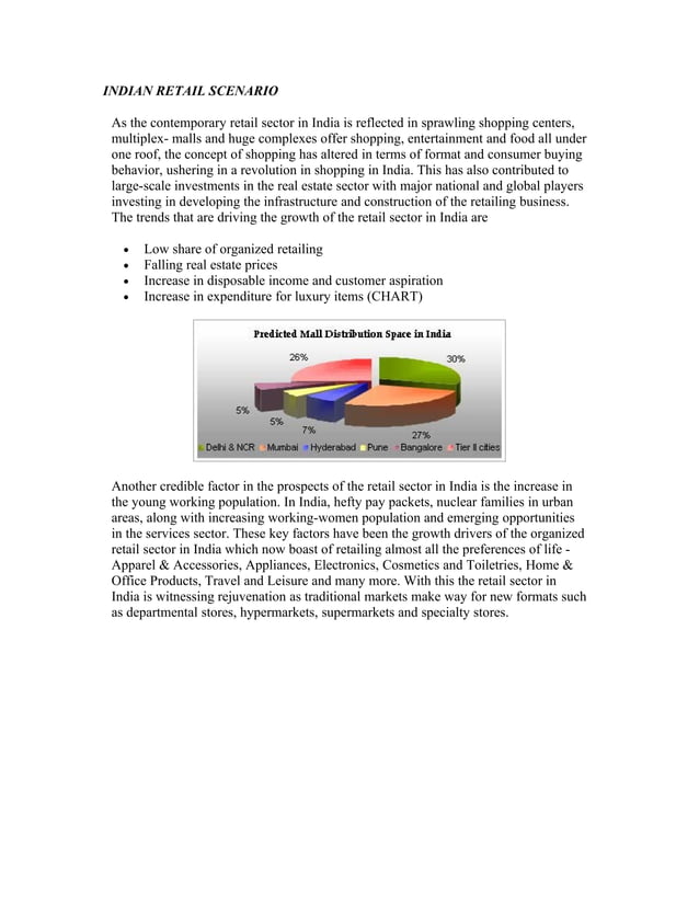 Indian retail scenario | DOC | Retail Industry | Industries