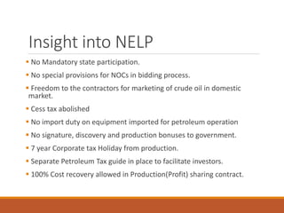 Indian revenue sharing contract & HELP | PPTX