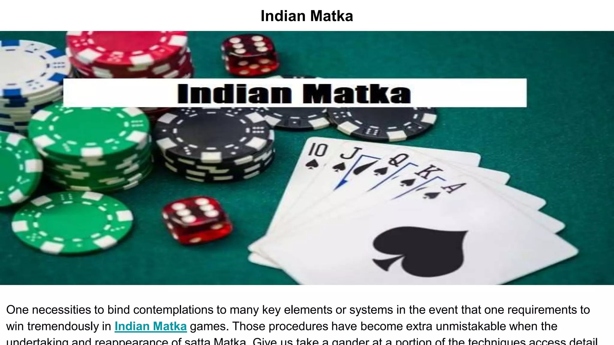 Indian Satta, Indian Matka.pptx