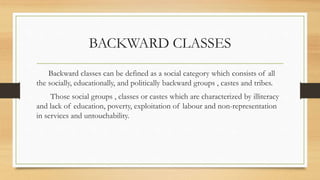 Indian social problems of underprivileged (sociology) | PPTX