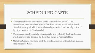 Indian social problems of underprivileged (sociology) | PPTX