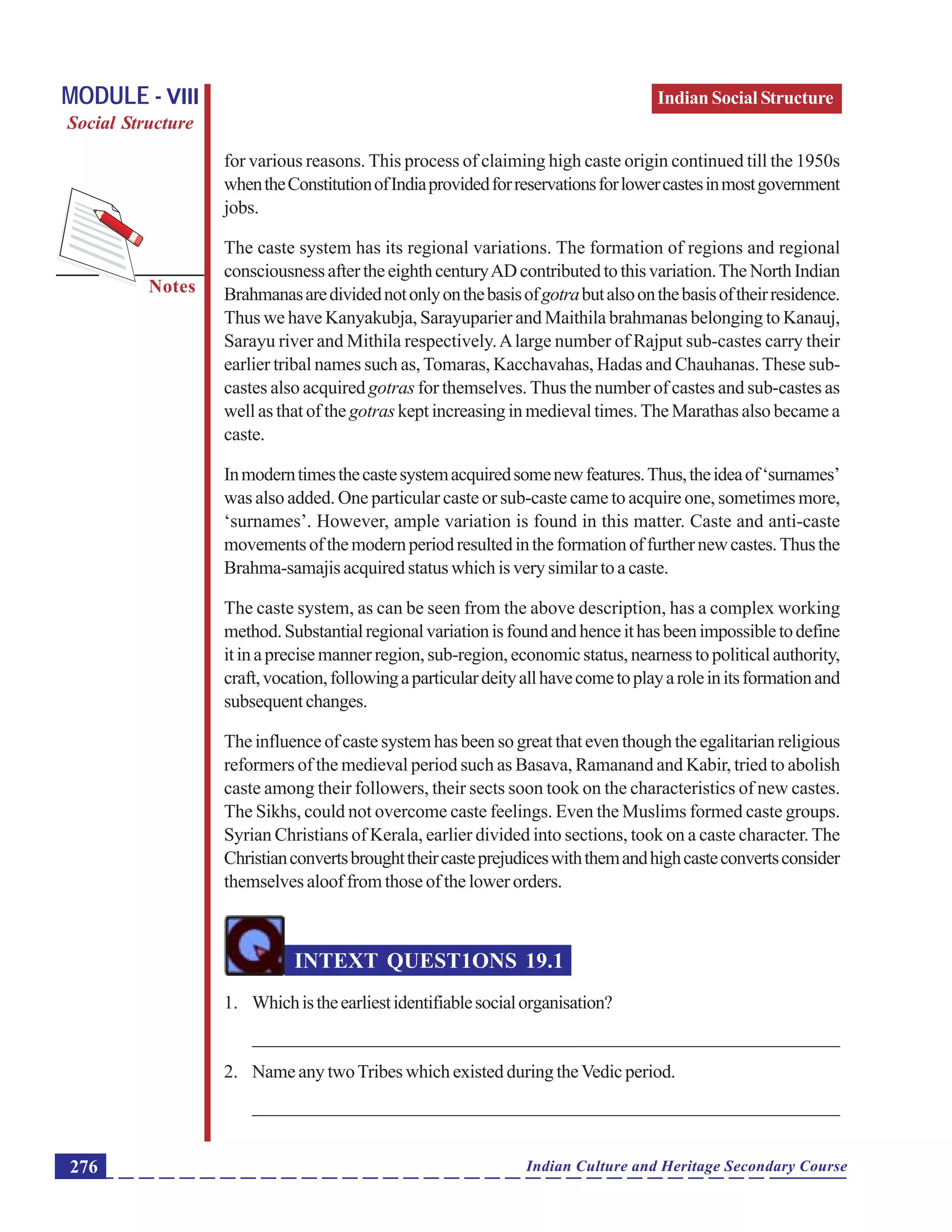 Indian social structure | PDF