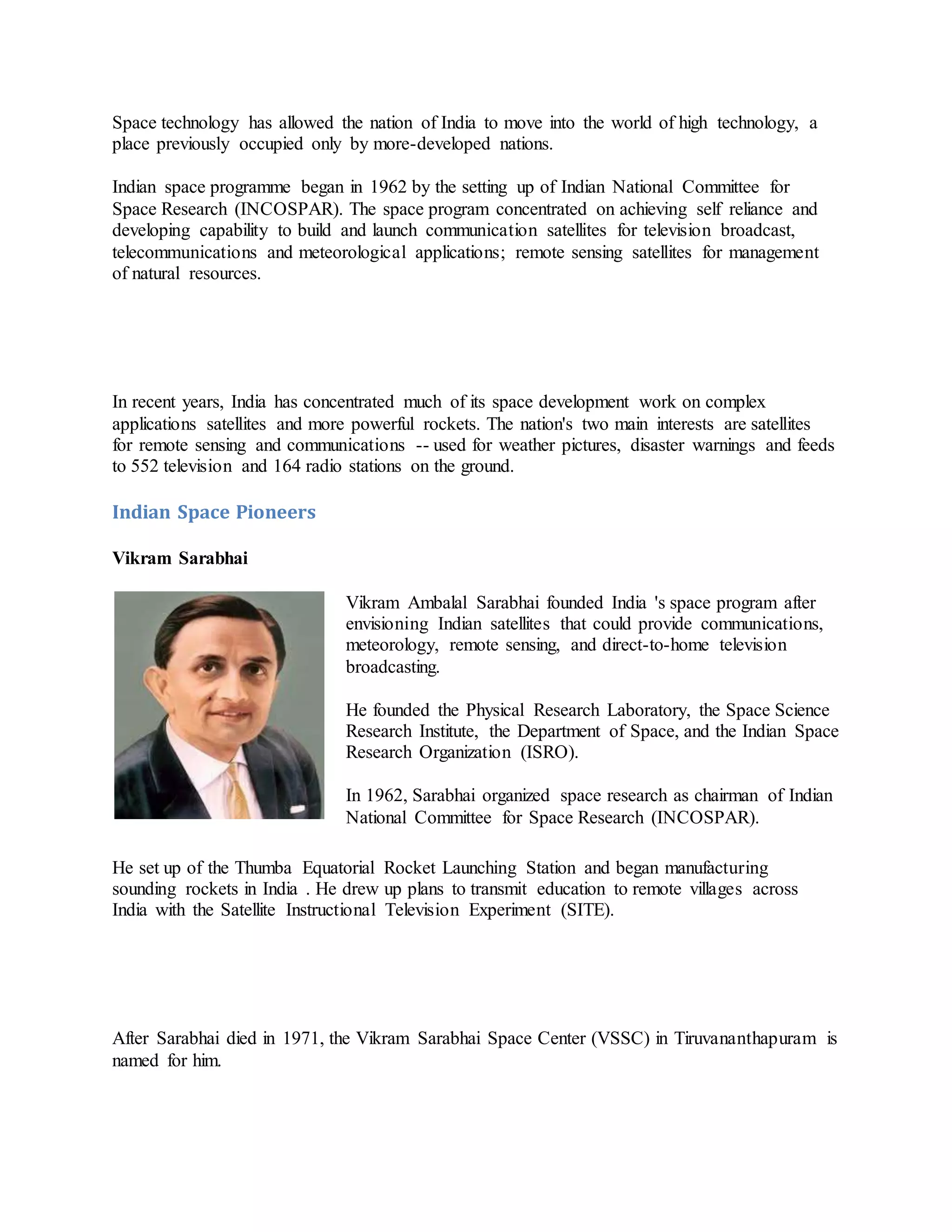 Indian space programme | DOCX