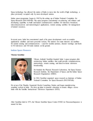 Indian space programme | DOCX