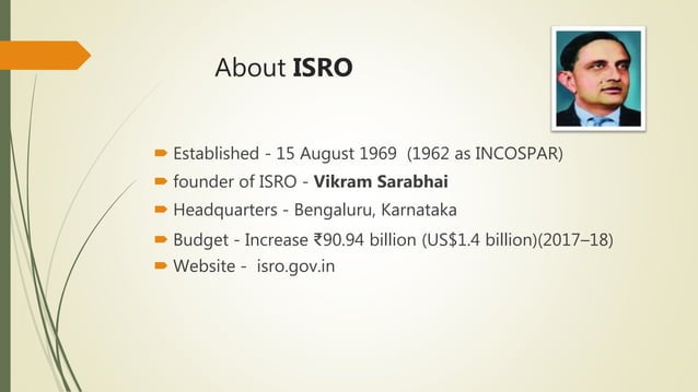 Indian space research organisation (ISRO) | PPTX