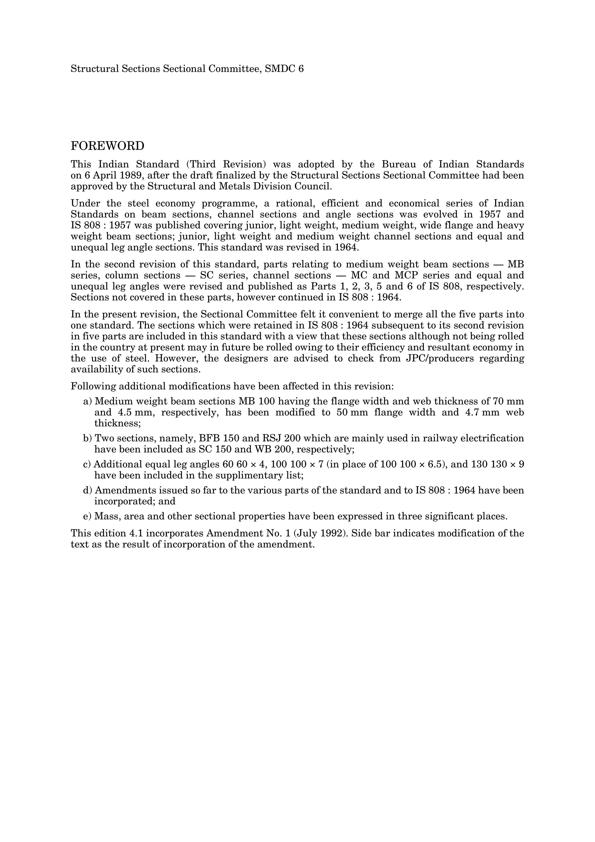 Indian standard: IS808 DIMENSIONS FOR HOT ROLLED STEEL | PDF