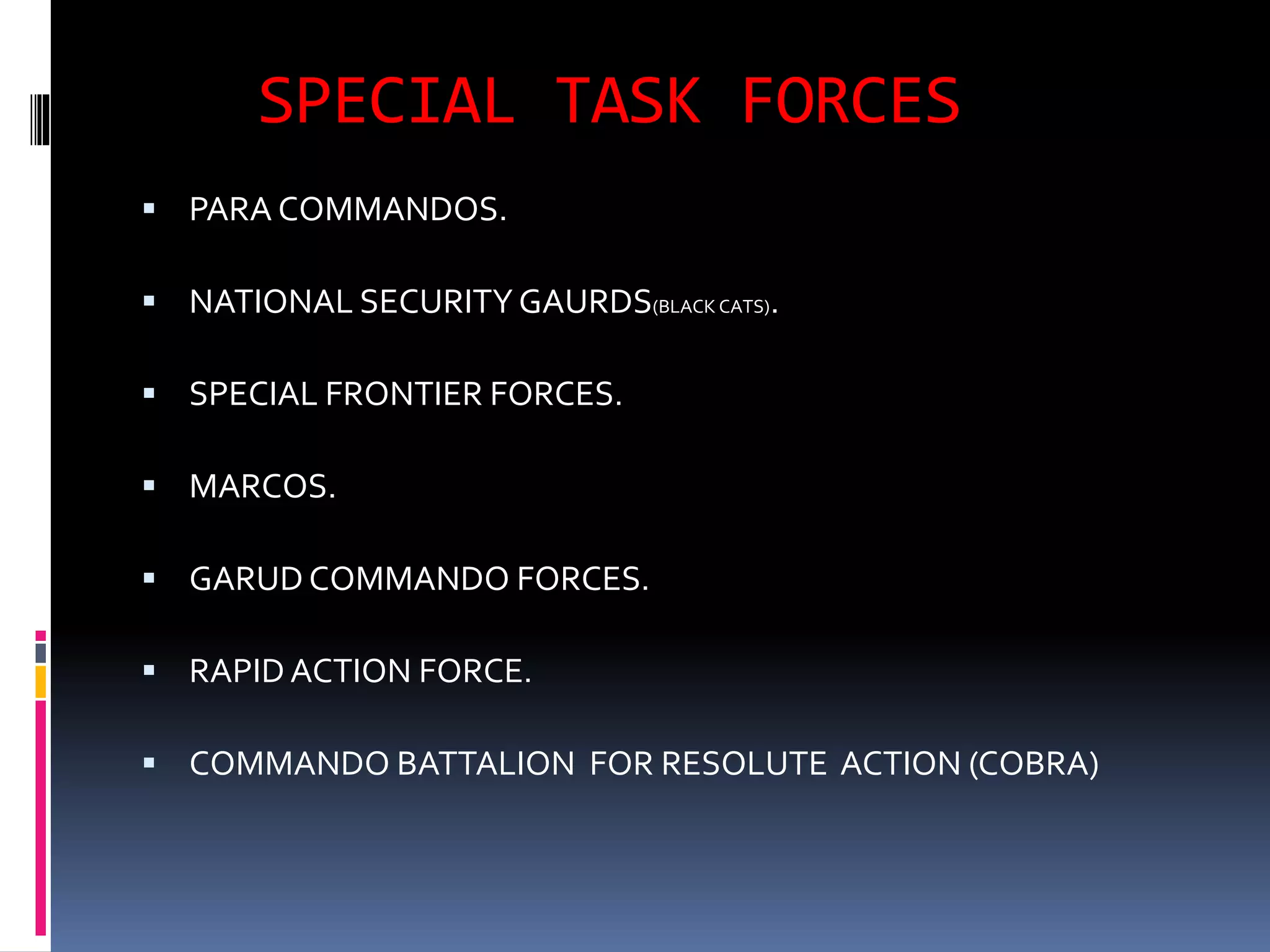 INDIA'S SPECIAL TASK FORCES,PARA COMMANDO'S , NATIONAL SECURITY GAURD'S ...