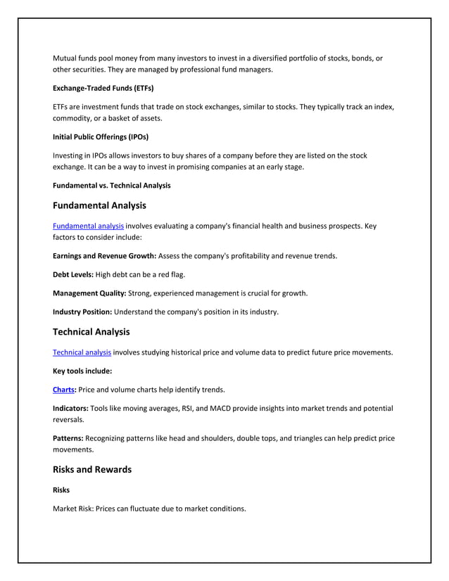 Indian Stock Market for Beginner's Guide | PDF