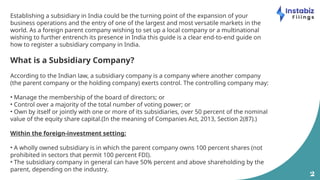Easy Steps for Indian Subsidiary Company Registration | PPTX