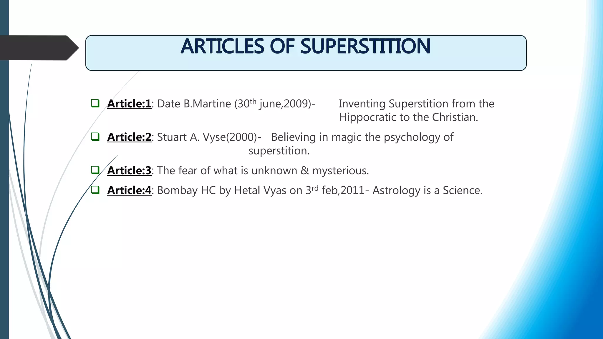 Indian superstition | PPTX