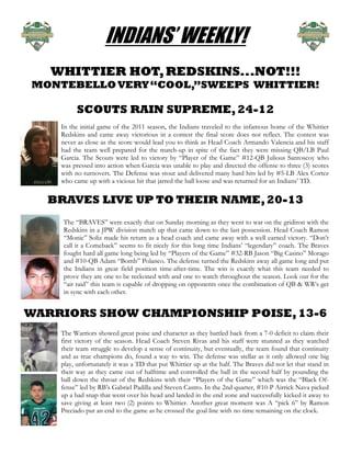 Indians Weekly #1 | PDF