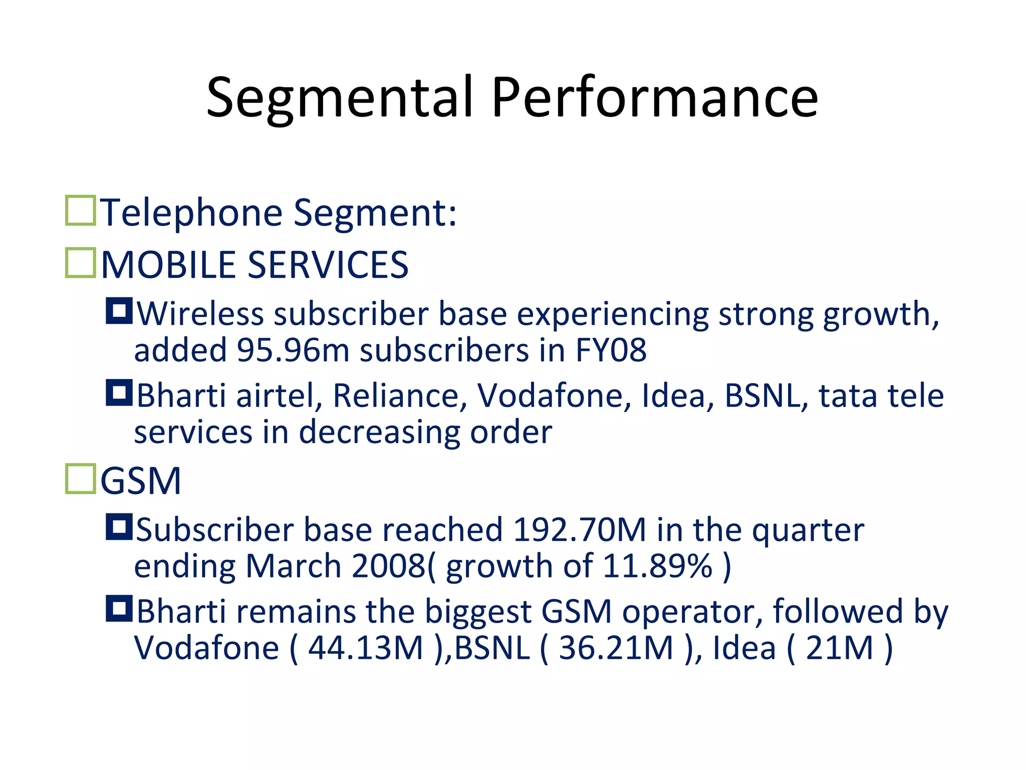 Indian telecom industry | PPT