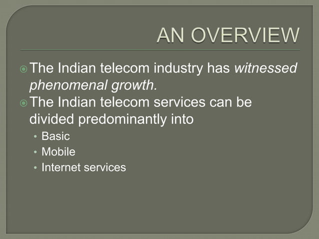 Indian telecom industry | PPTX