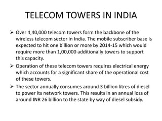 Indian telecom towers | PPTX | Power and Energy Industry | Industries