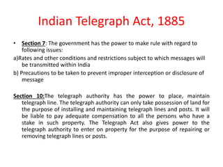 Indian telegraph act | PPTX