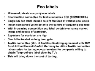 Indian textile industry perspectives on environmental compliances ...