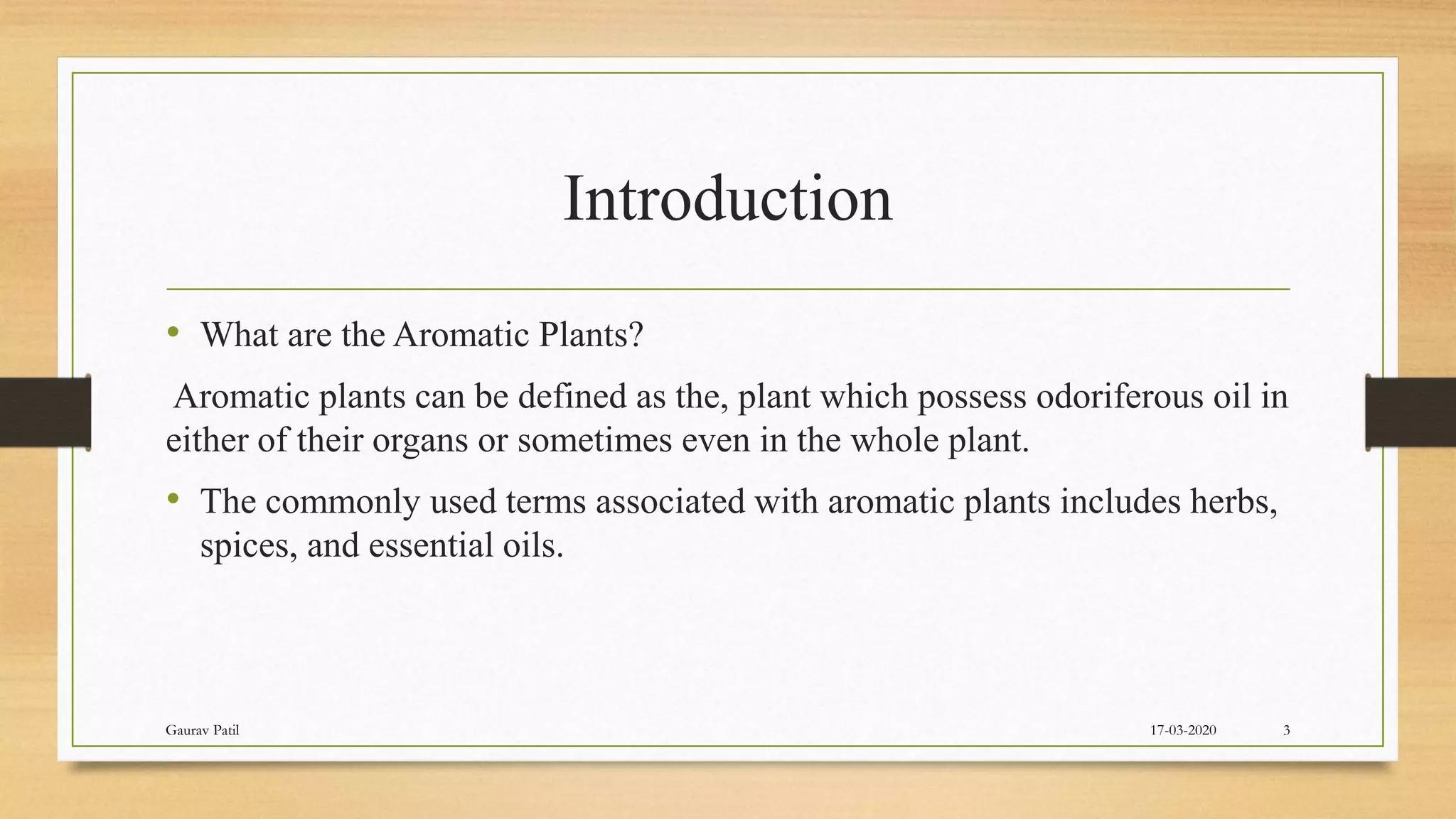 Indian trade in aromatic plants | PPT