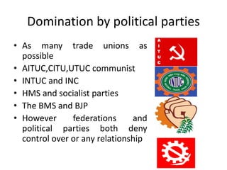 Indian trade unions & political parties | PDF