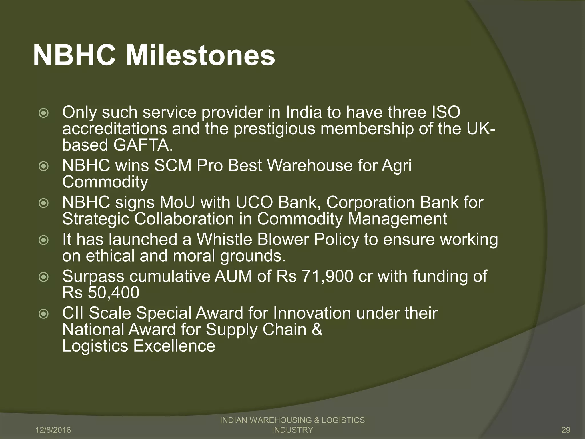 Indian warehousing and logistics industry | PPTX