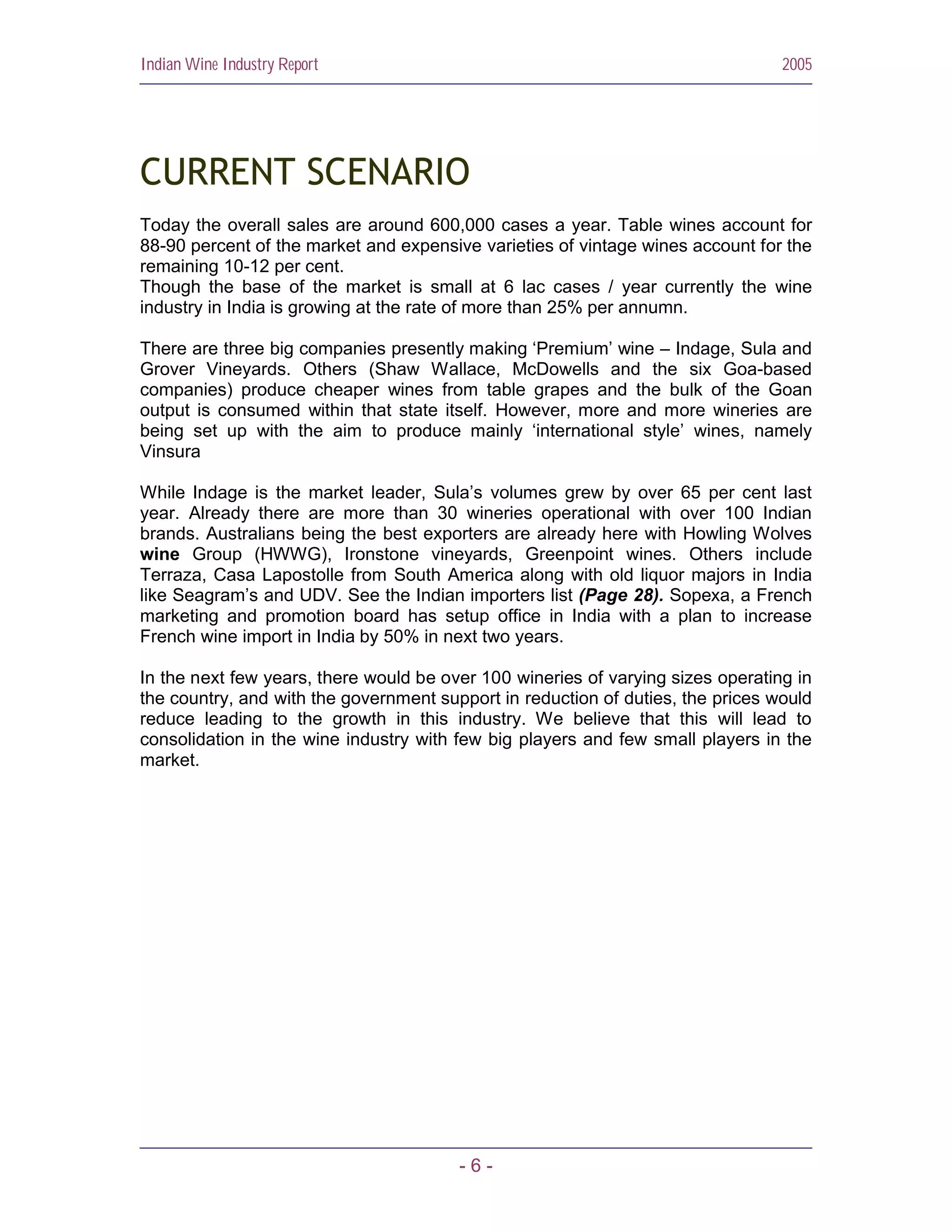 Indian Wine Industry Report | PDF