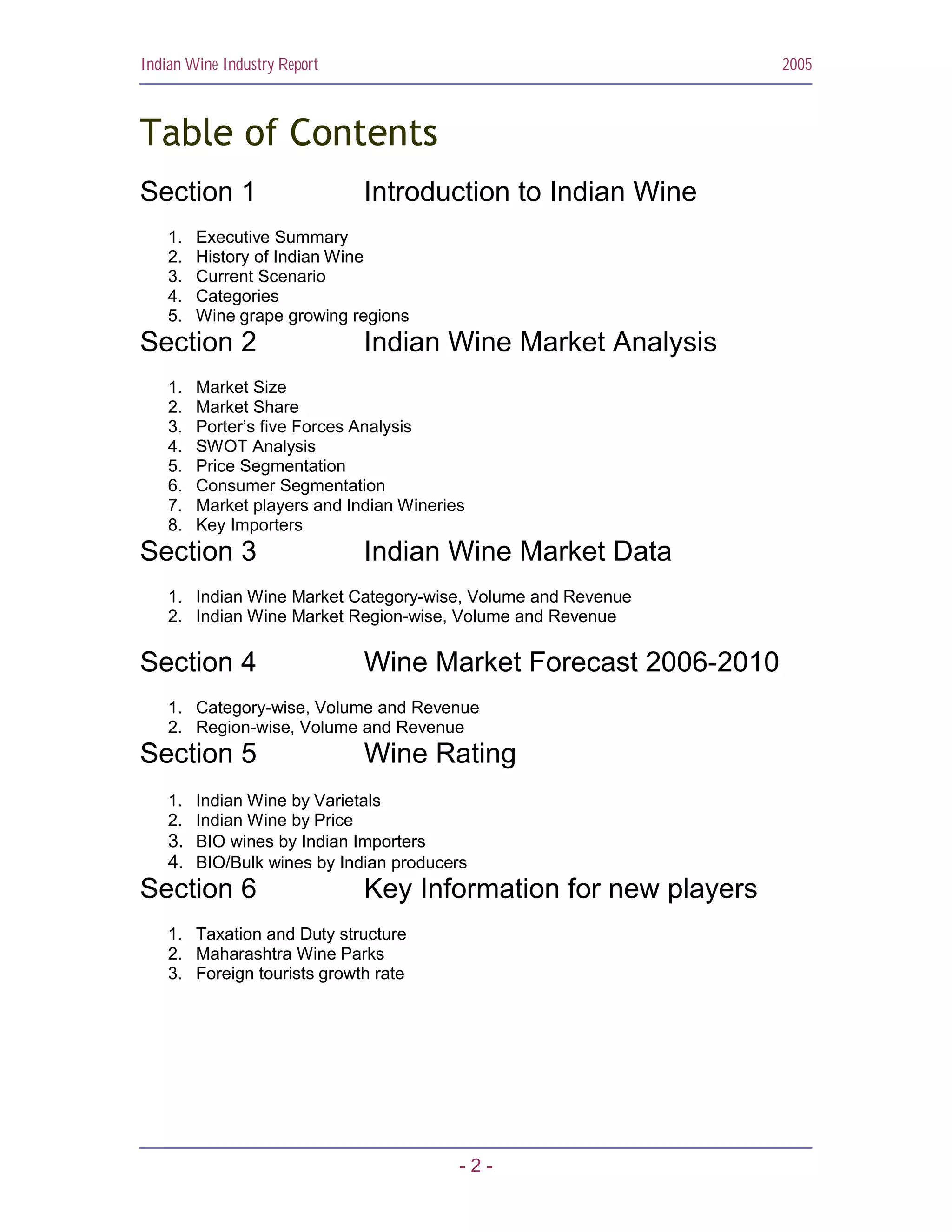 Indian Wine Industry Report | PDF