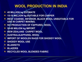 Indian wool industry and finishing, avikanagar | PPT