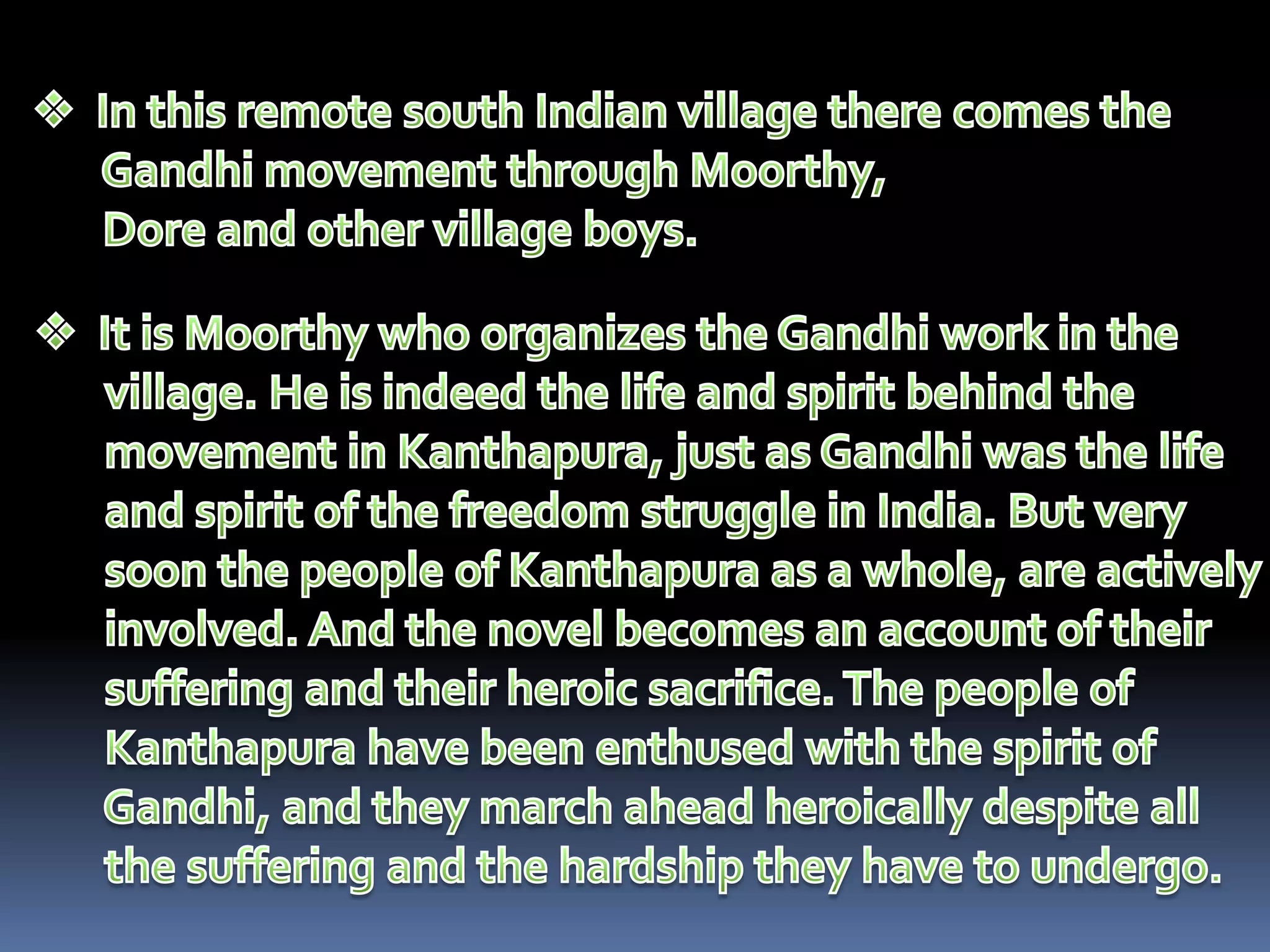 Indian writing in english kanthapura as microcosm of macrocosm | PPT