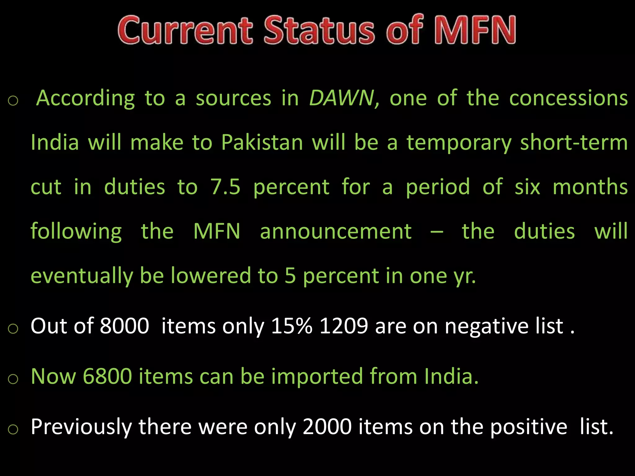 India pakistan mfn status | PPT