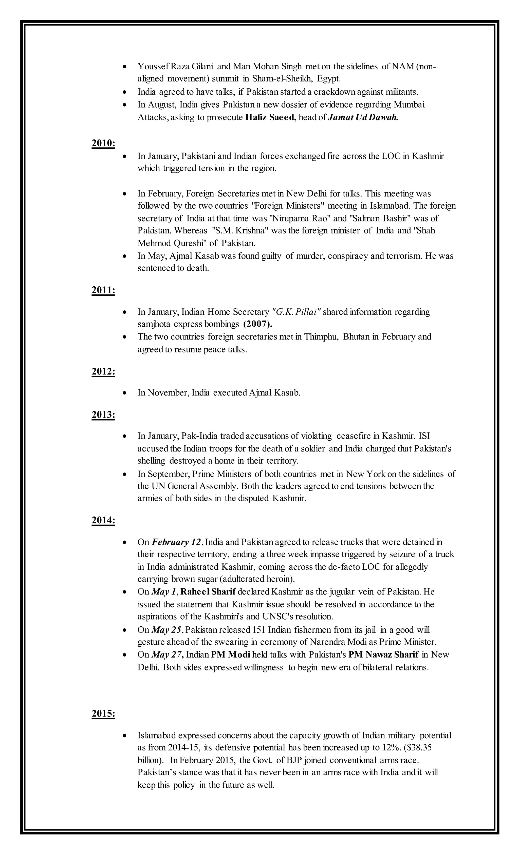India pakistan relations | DOCX