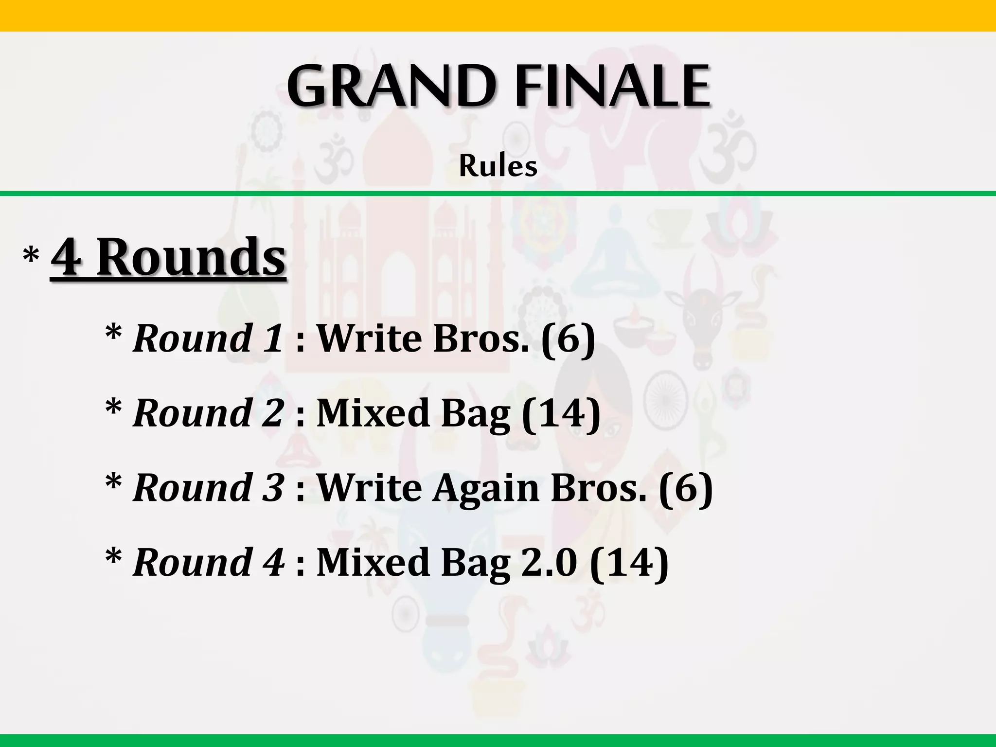 India Quiz - Grand Finale | PPTX