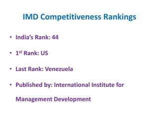 India rank in global indices | PPTX