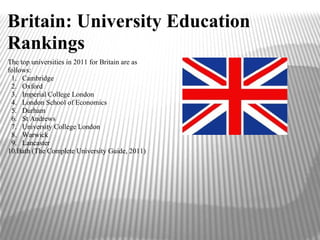 India, Britain and U.S. Education Ranking Systems | PPT