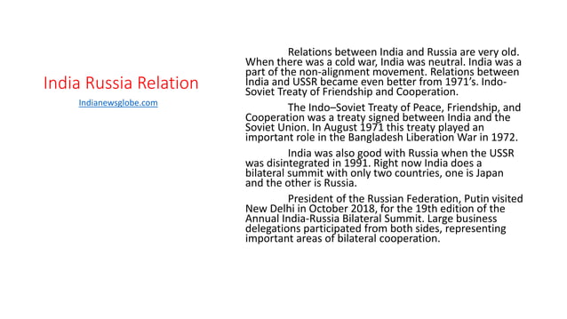 India russia relation | PPTX
